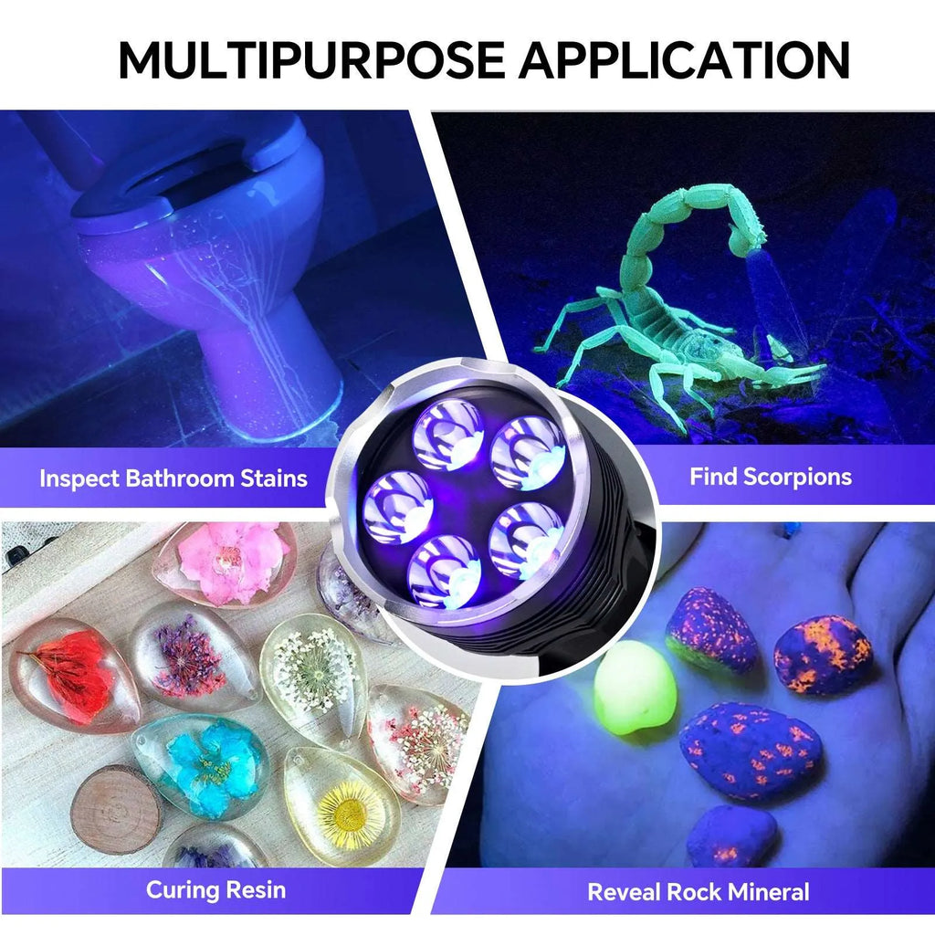 UltraFire 395nm/365nm UV Flashlights: Professional Detection Tools for Forensics, Hunting & Home Use