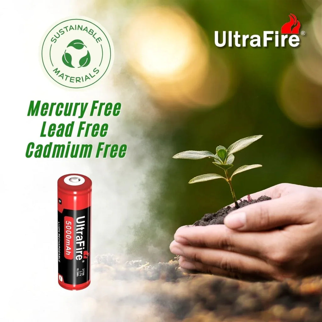 UltraFire 21700 | 5000mAh 1000+ Cycles Li-ion Battery - CE/FCC ...