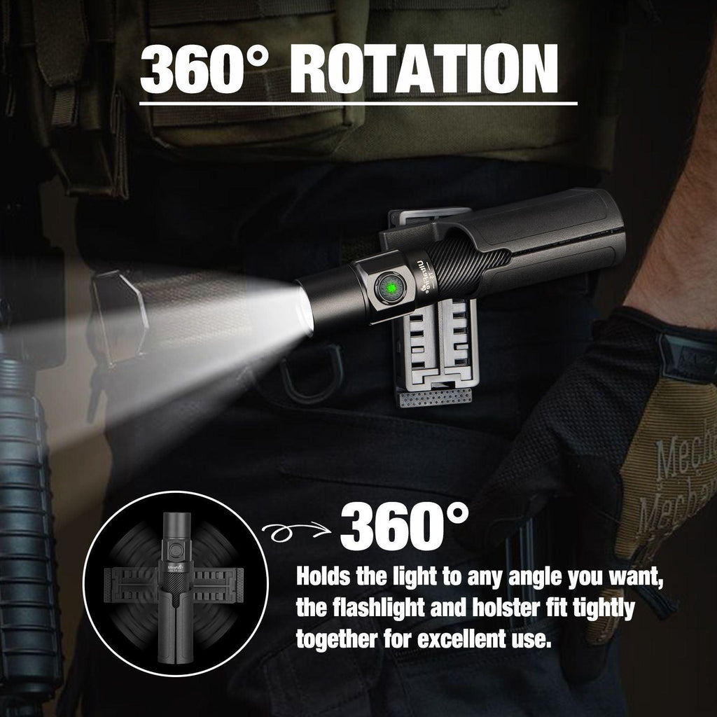 UltraFire T5 Tactical LED Flashlight with Tactical Waist Clip | 1800LM ...