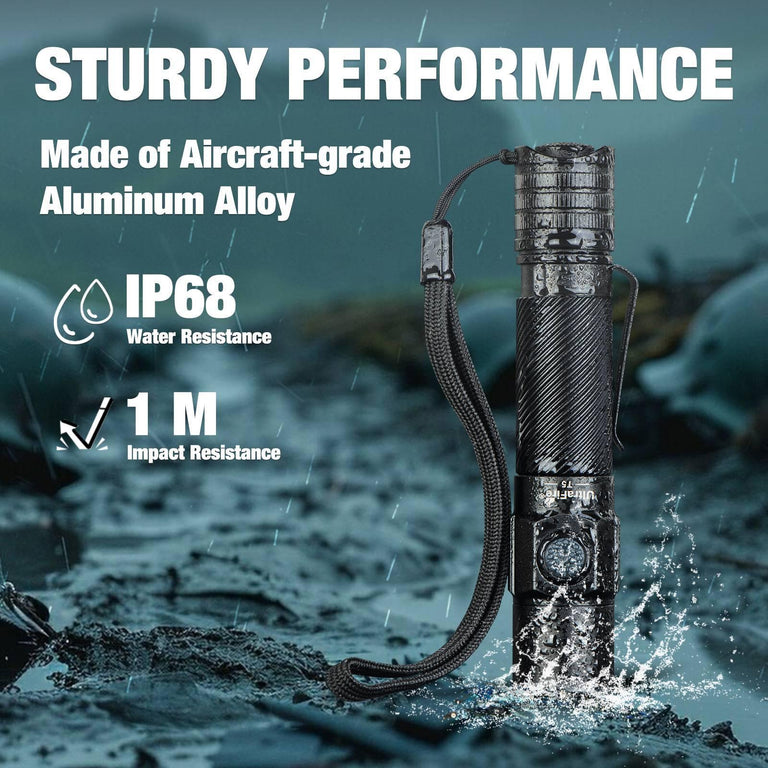 UltraFire T5 Tactical LED Flashlight with Tactical Waist Clip | 1800LM ...
