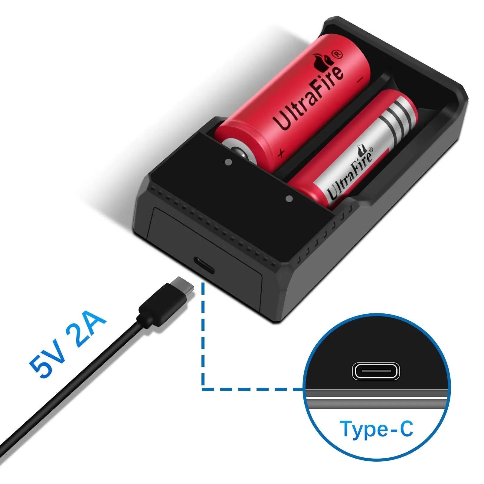 UltraFire DX-5 Pro USB Battery Charger | Dual-Slot Charging & Multi ...