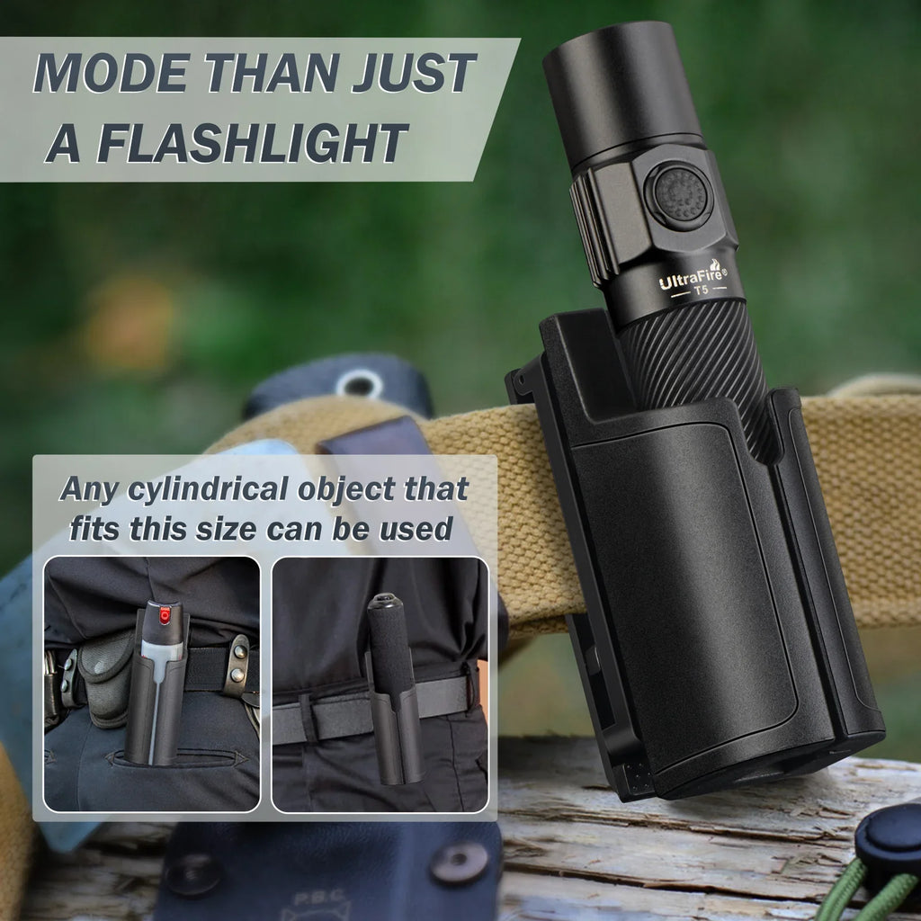 UltraFire W65 Flashlight Holder for T5 – 360° Rotating Tactical Duty ...
