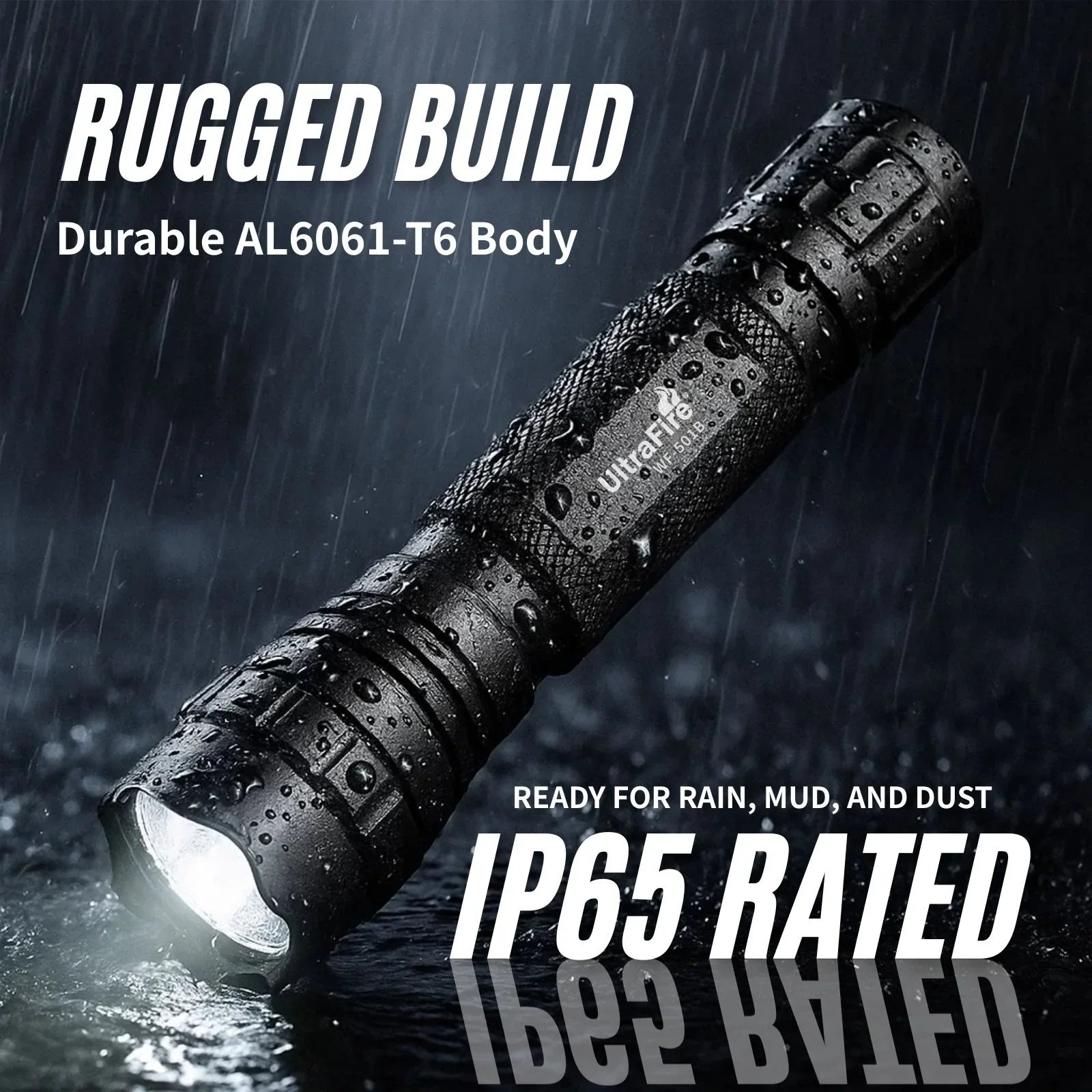 UltraFire WF-501B Tactical Flashlight with Holster | 1000LM Police ...