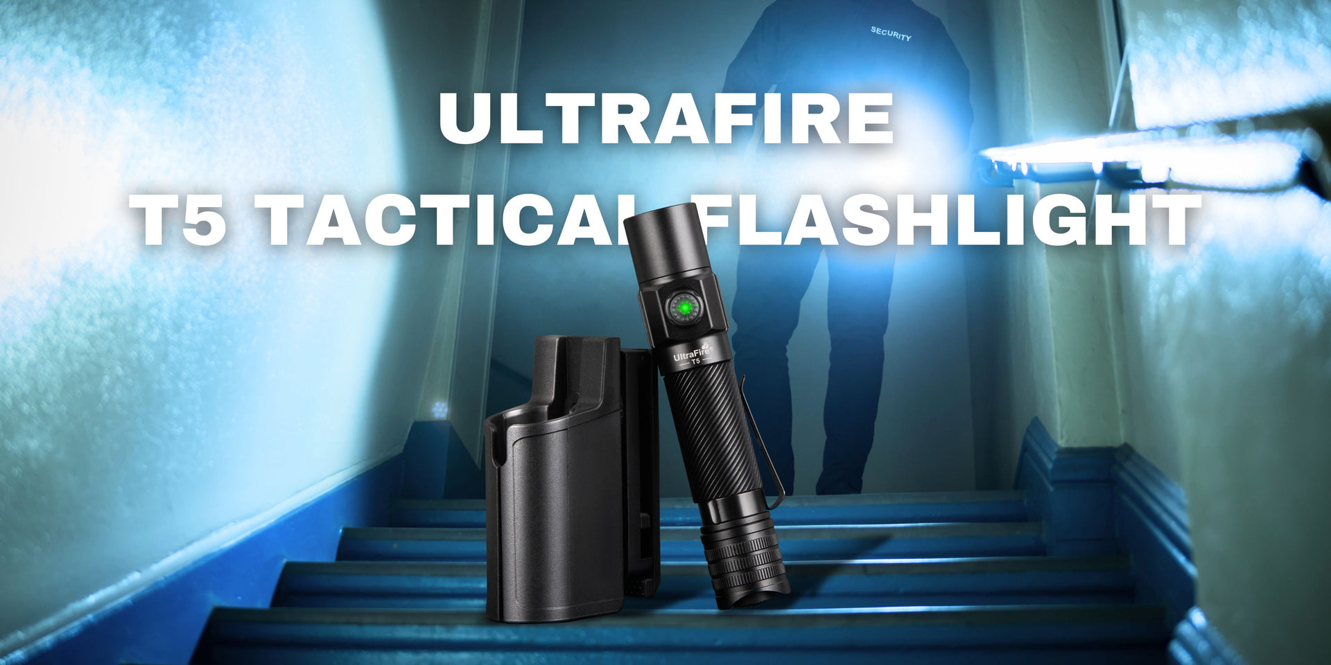 UltraFire T5 Tactical Flashlight with Tactical Waist Clip | 1800LM ...