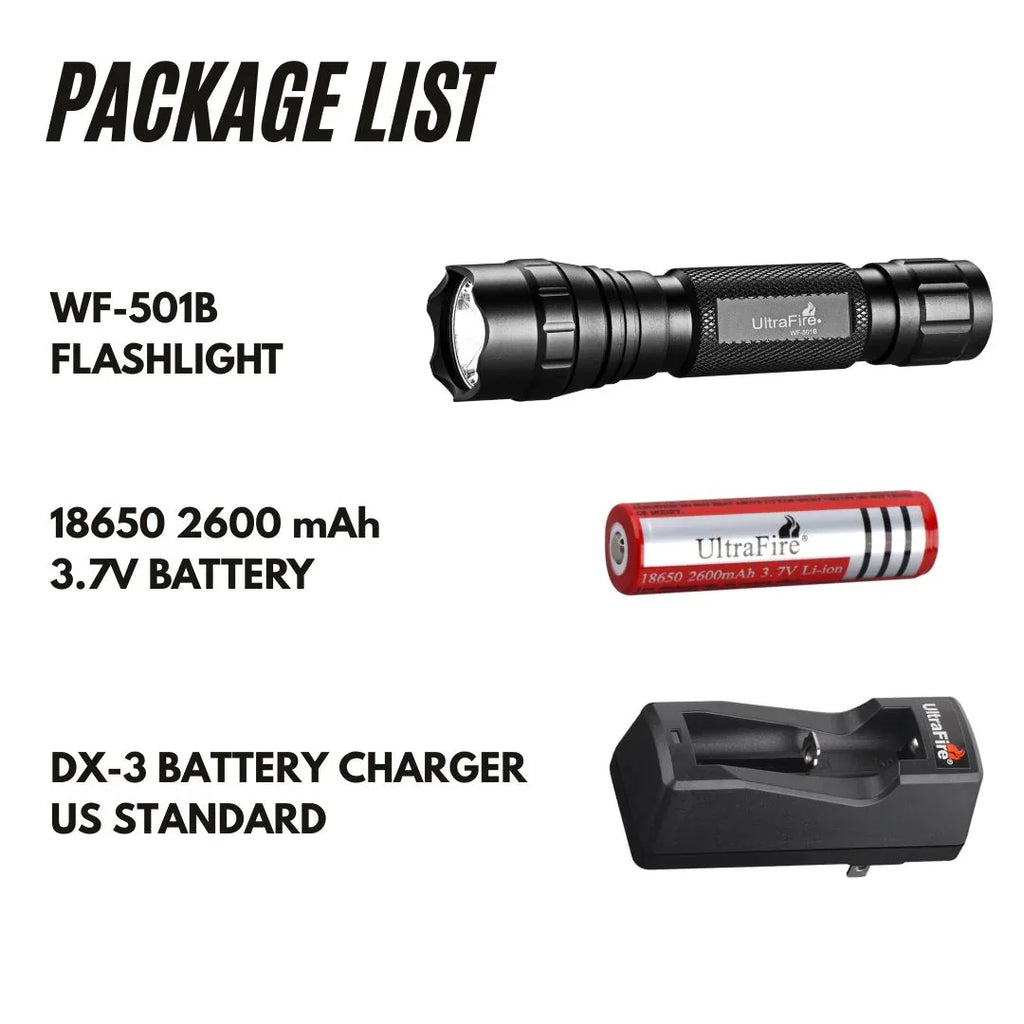 WF-501B Compact Tactical Flashlight 1000 High Lumen Duty Flashlights